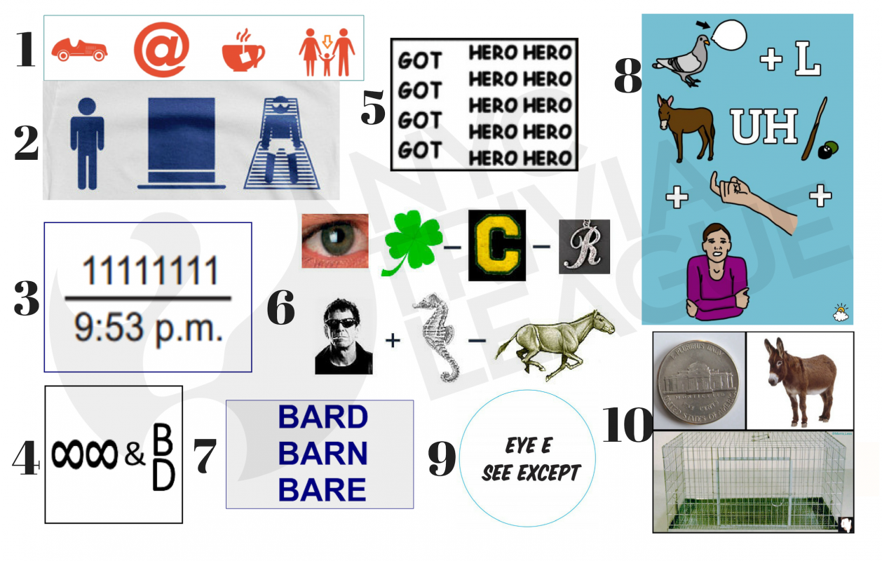 Solve the Picture Round Rebus Quiz - NYC Trivia League