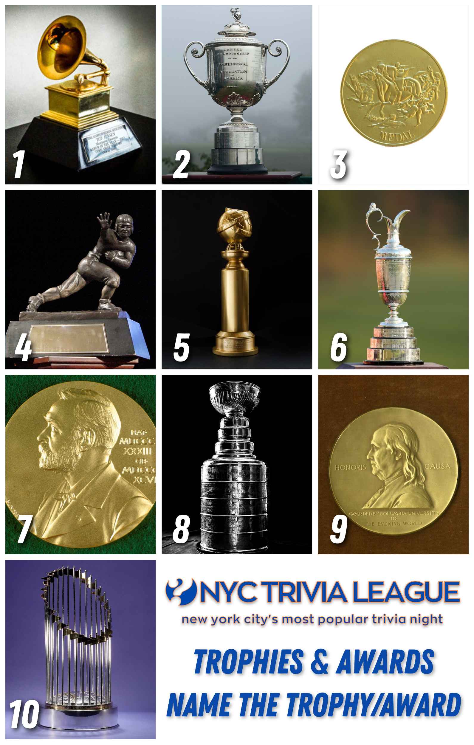 NYC Trivia Trophies & Awards - NYC Trivia League