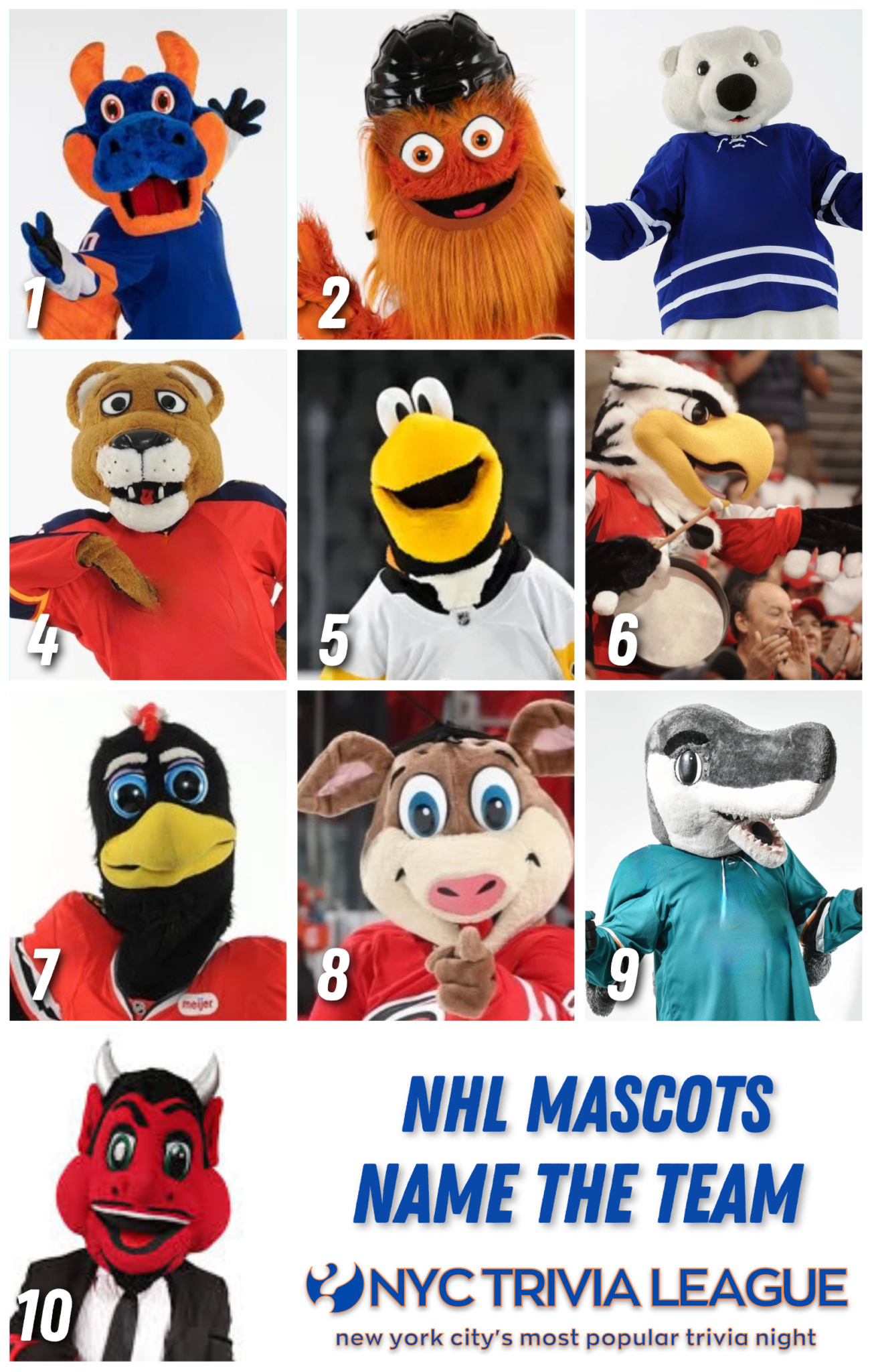 Discover NHL Mascots - NYC Trivia League