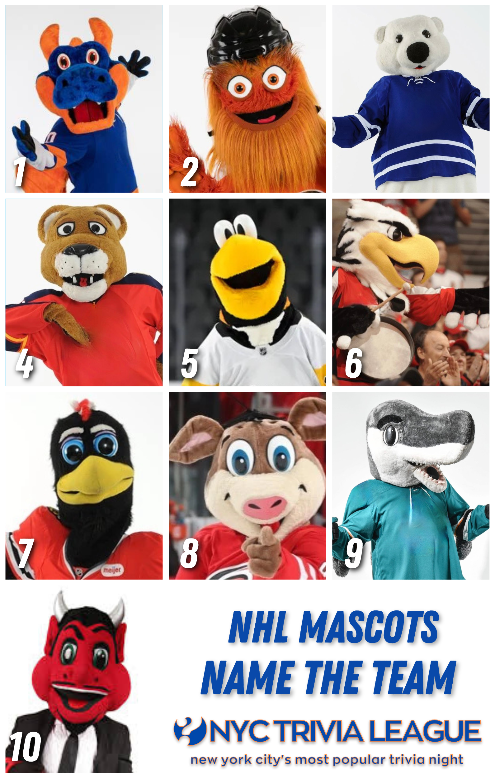 Discover NHL Mascots - NYC Trivia League